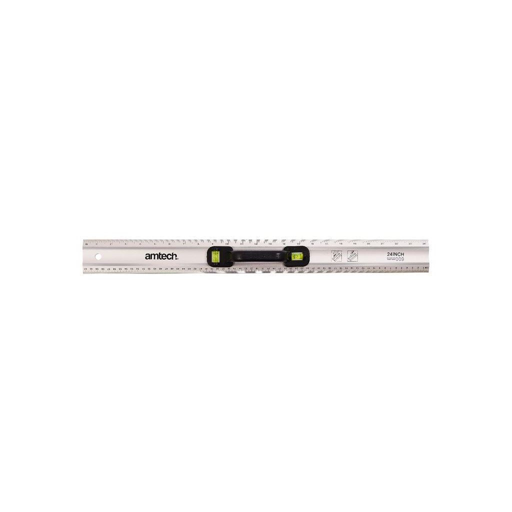 Amtech Heavy Duty 24" 600mm Aluminium Rule+Spirit Level Construction B ...
