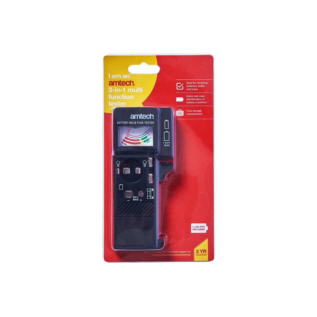 Amtech 3-In-1 Multi Function Tester Battery Multi Bulb Fuse Electric ...