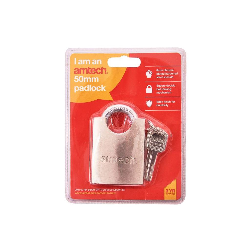 Cutter Proof Padlock Safety Security Hardened Steel Shackle 50mm 4Key ...