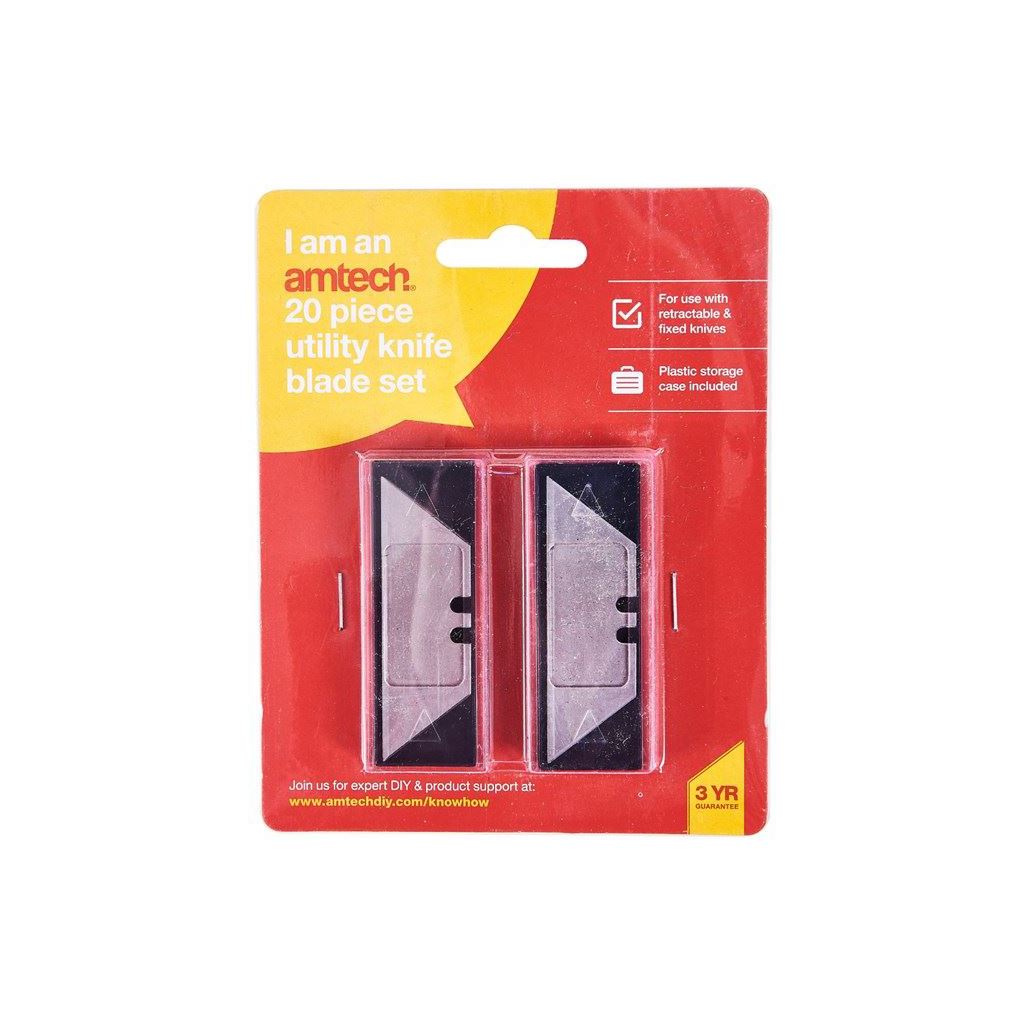 Amtech 20pc Utility Knife Blades - S0360 – CardiffTools