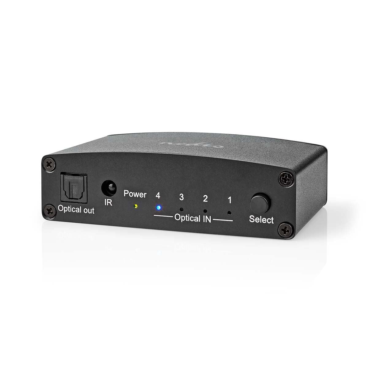 Digital Audio Switch 4-way Connection input DC Power/4xTosLink Connect ...
