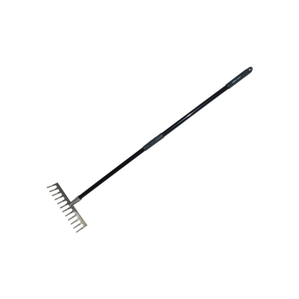 Amtech 12 Tooth Soil Rake Gardening Raking Leaves Hand Tool Diy Stainl ...