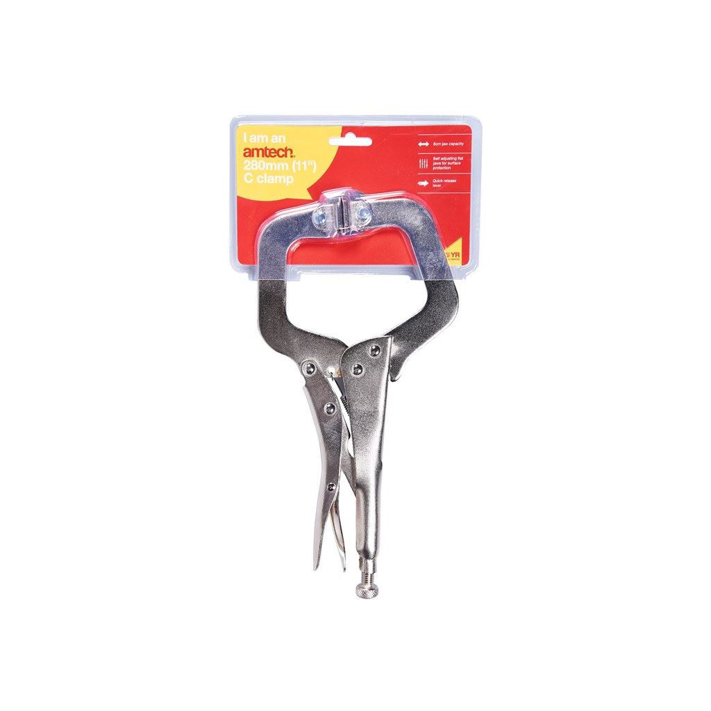Amtech Large 11" Steel C Clamp Adjustable Jaws Diy Woodwork Welding Wo ...