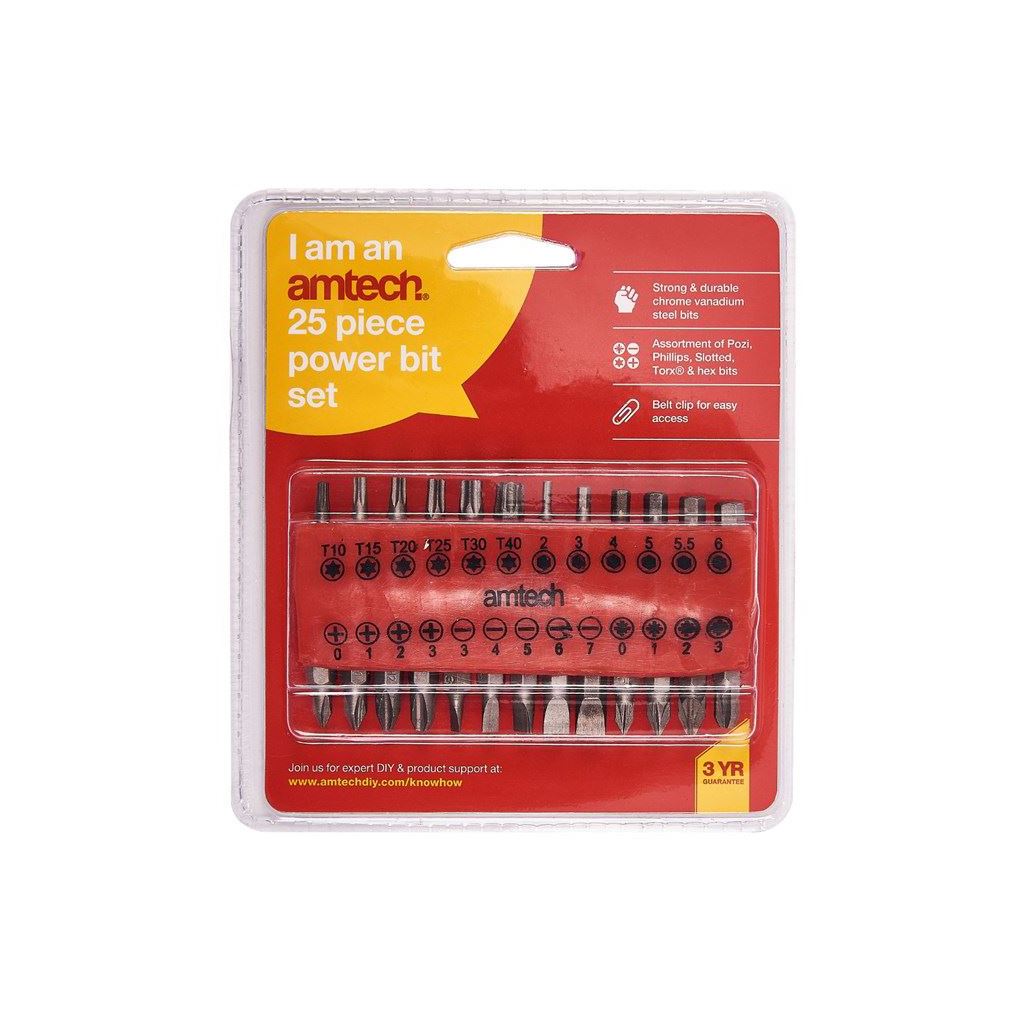Amtech 25 Piece Power Bit Set - L3260 – CardiffTools
