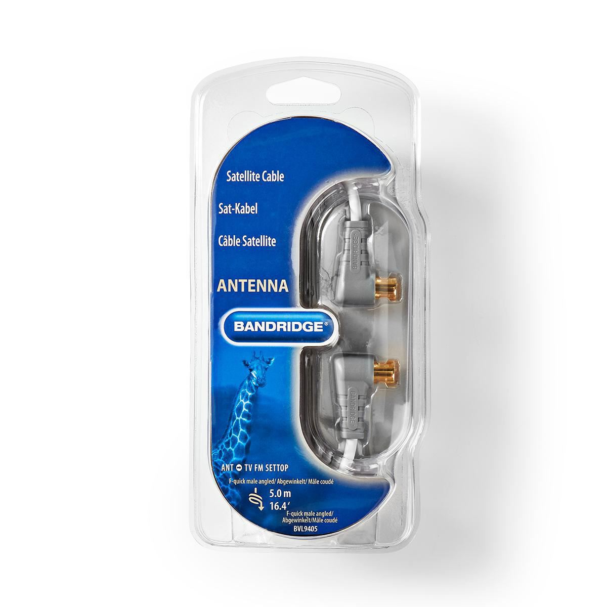 Bandridge Satellite Cable F-Quick Male Angled to F-Quick Male Angled 5 ...